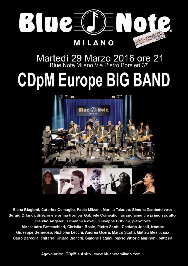 Live @Blue Note Milano – CDpM Europe Big Band – Ermanno Novali